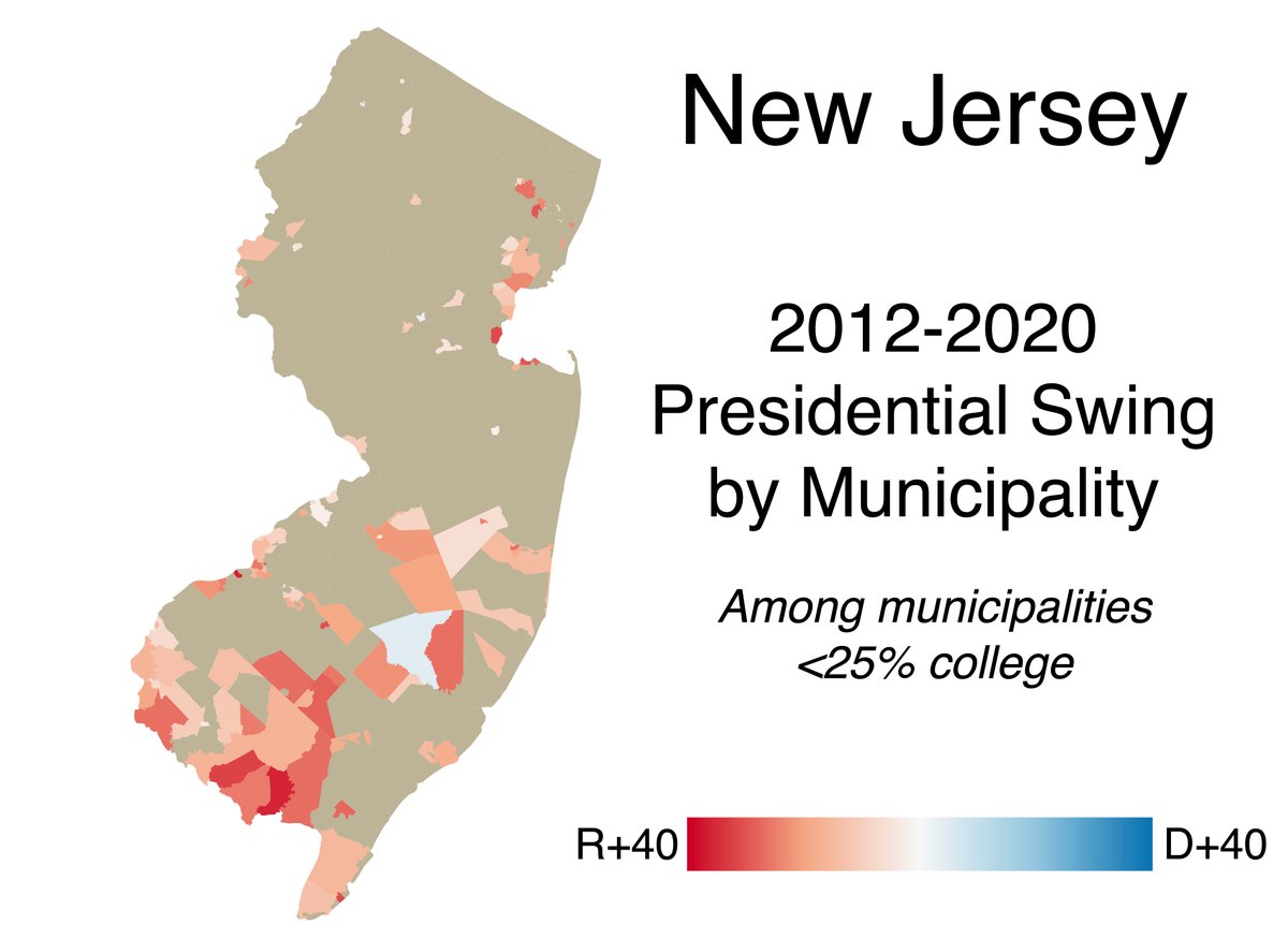New Jersey presidential swing by municipality 2012 - 2020 : r ...
