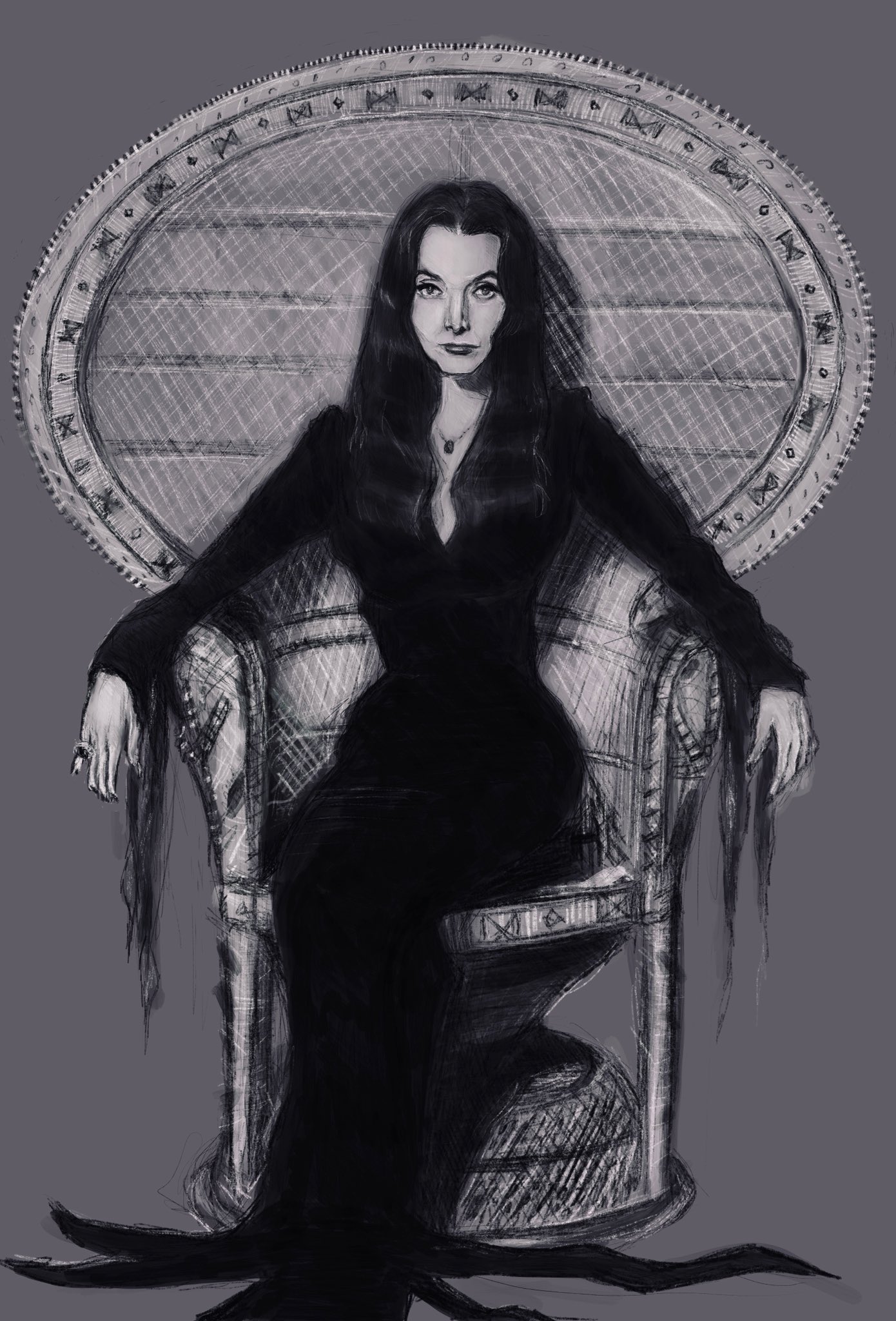 Morticia Addams Drawing