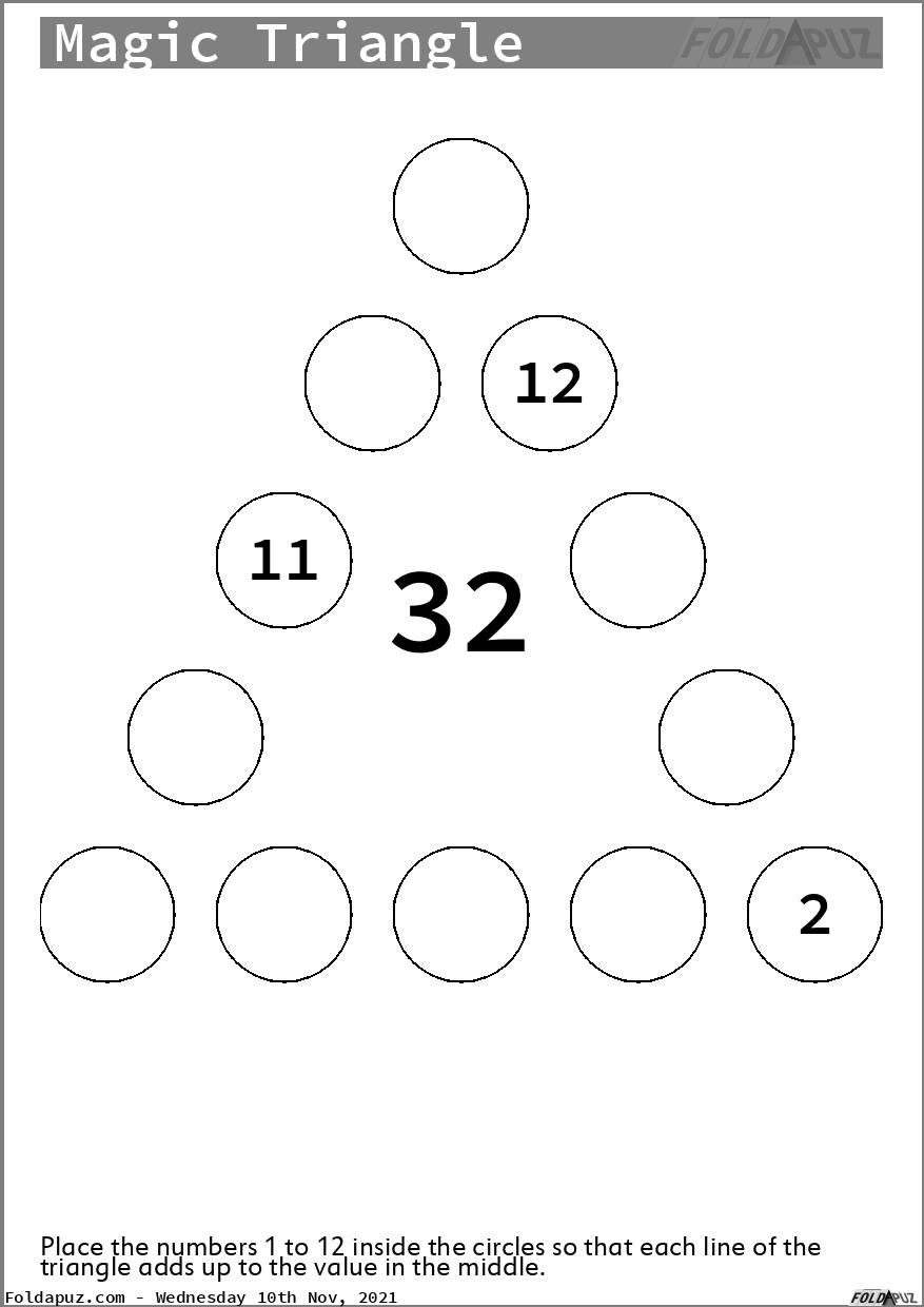 Magic Triangles Worksheet