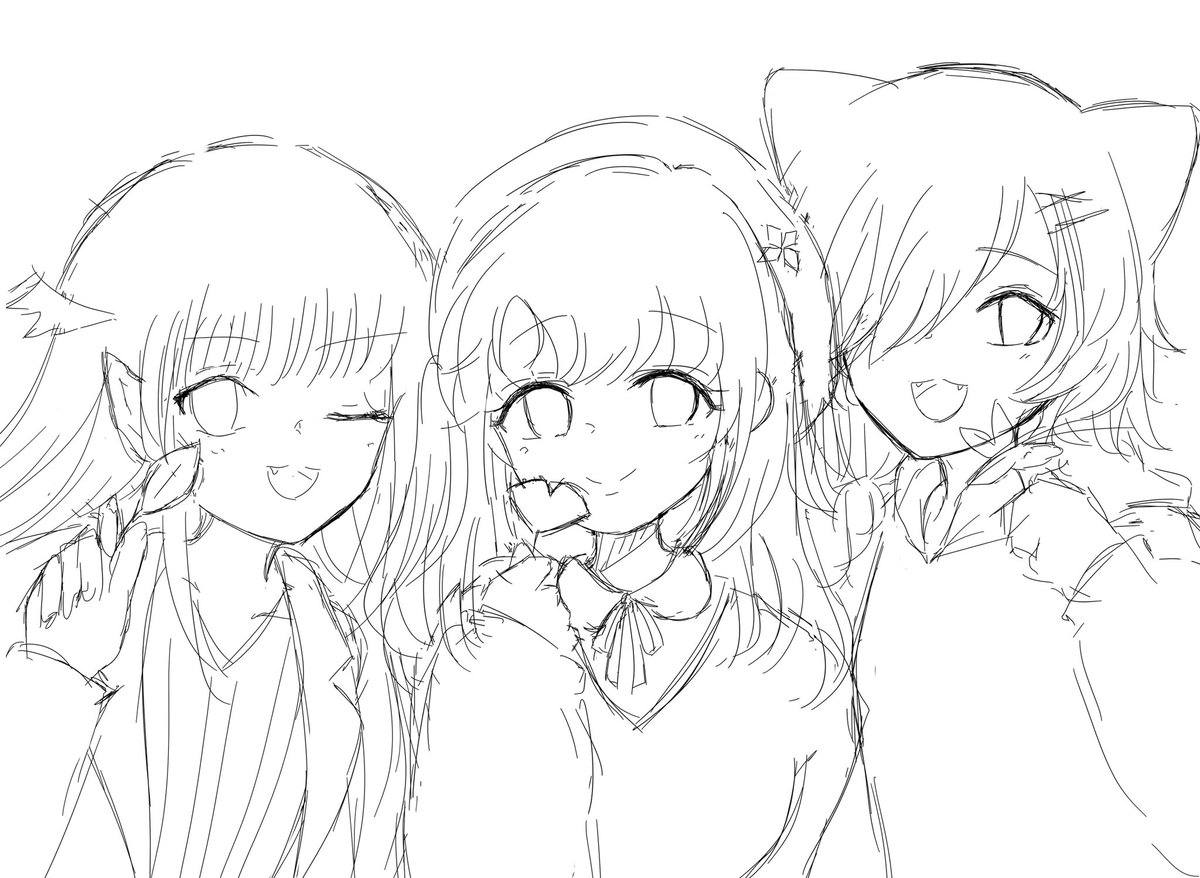 Group Of Friends Anime Drawing