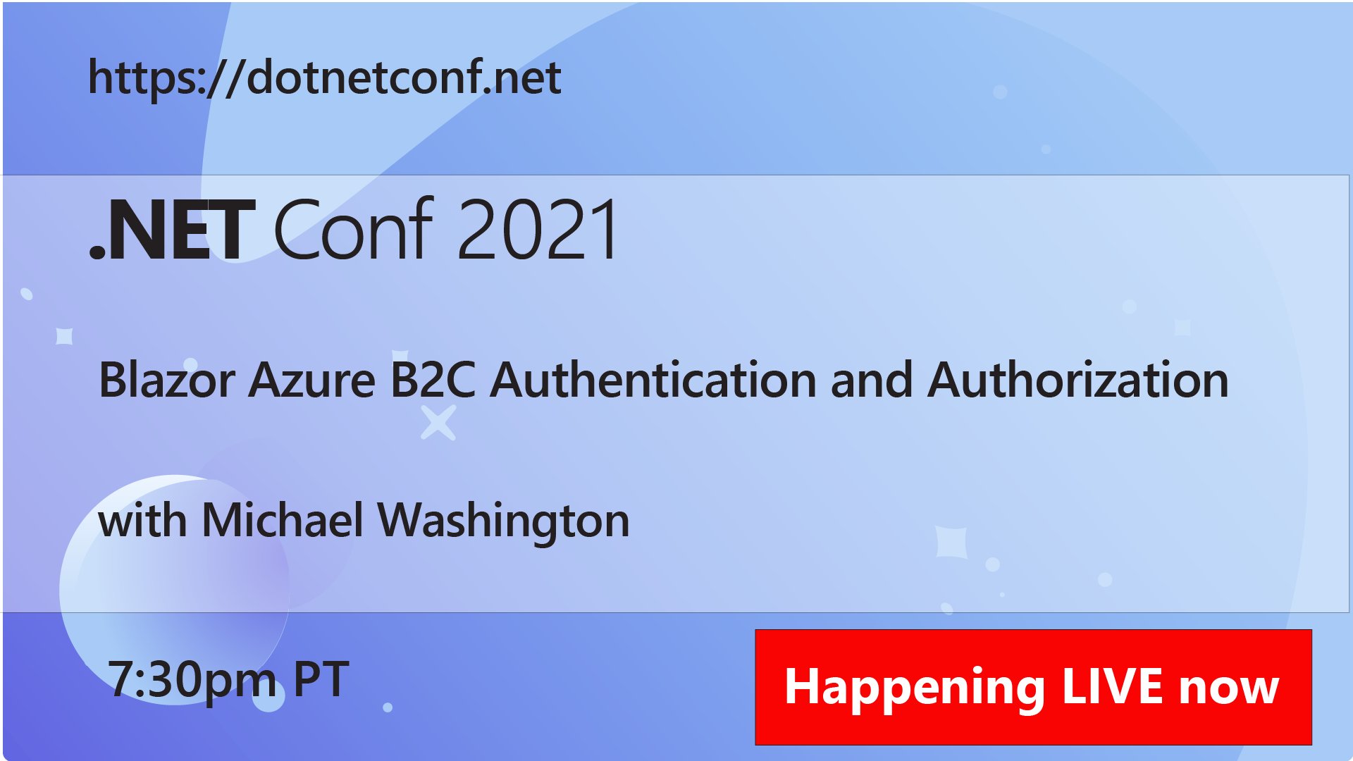 .NET on Twitter: "Happening now @ #dotNETConf: Blazor 🔥 Azure B2C Authentication and ...