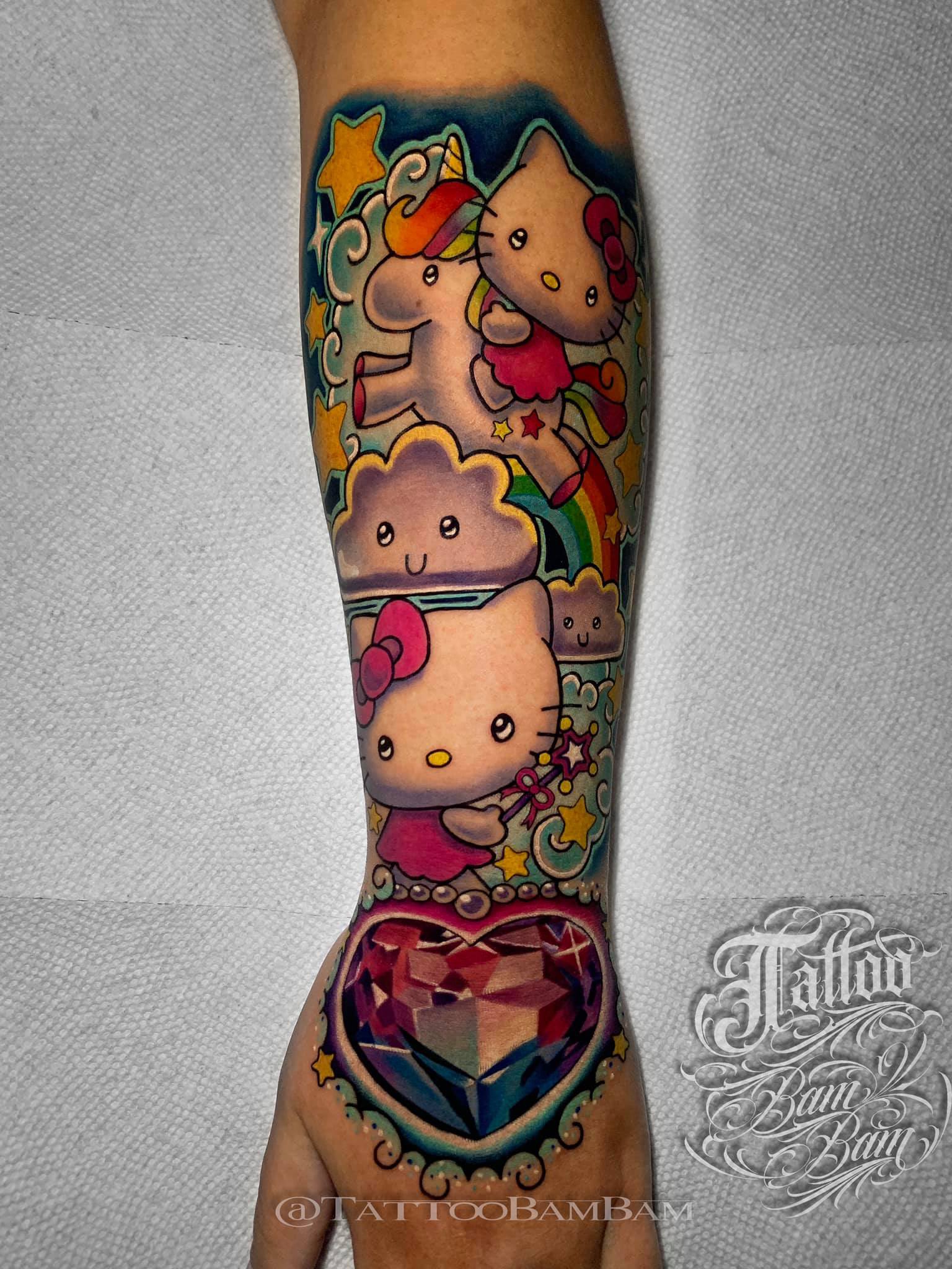 Hello Kitty Tattoos On Foot
