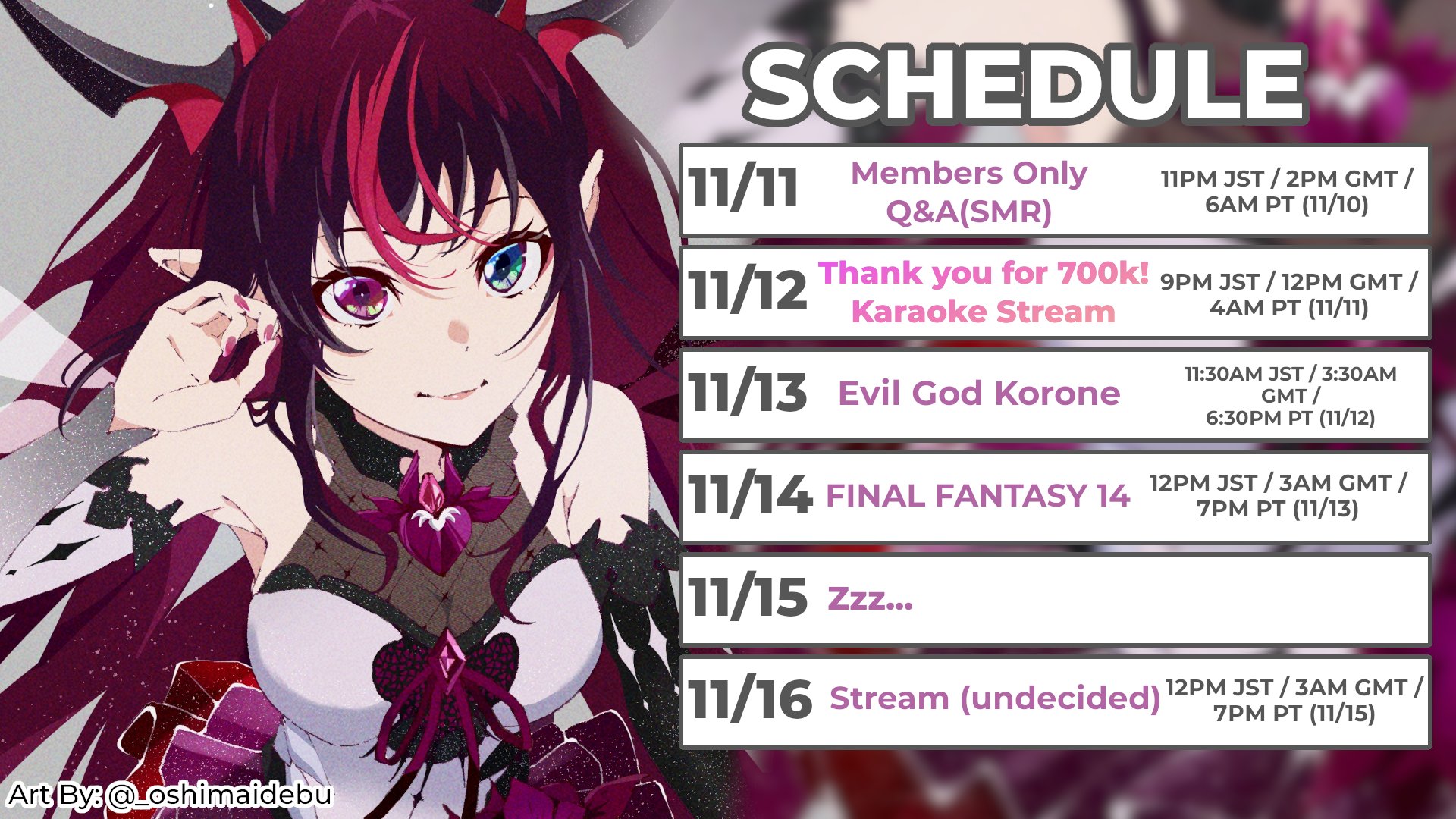 IRyS💎holoEN One Step at a Time Released! on Twitter: "💎Schedule (NOV11-16)💎 Schedule up!! Plans ...