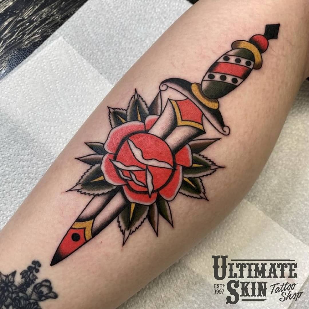 Traditional Dagger Tattoo