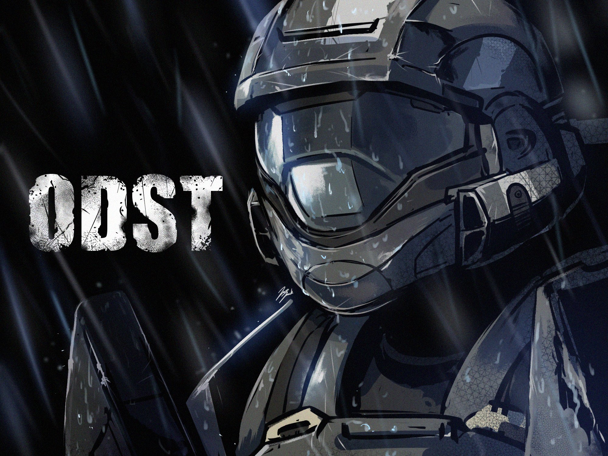 Halo 3 Odst Wallpaper Rain