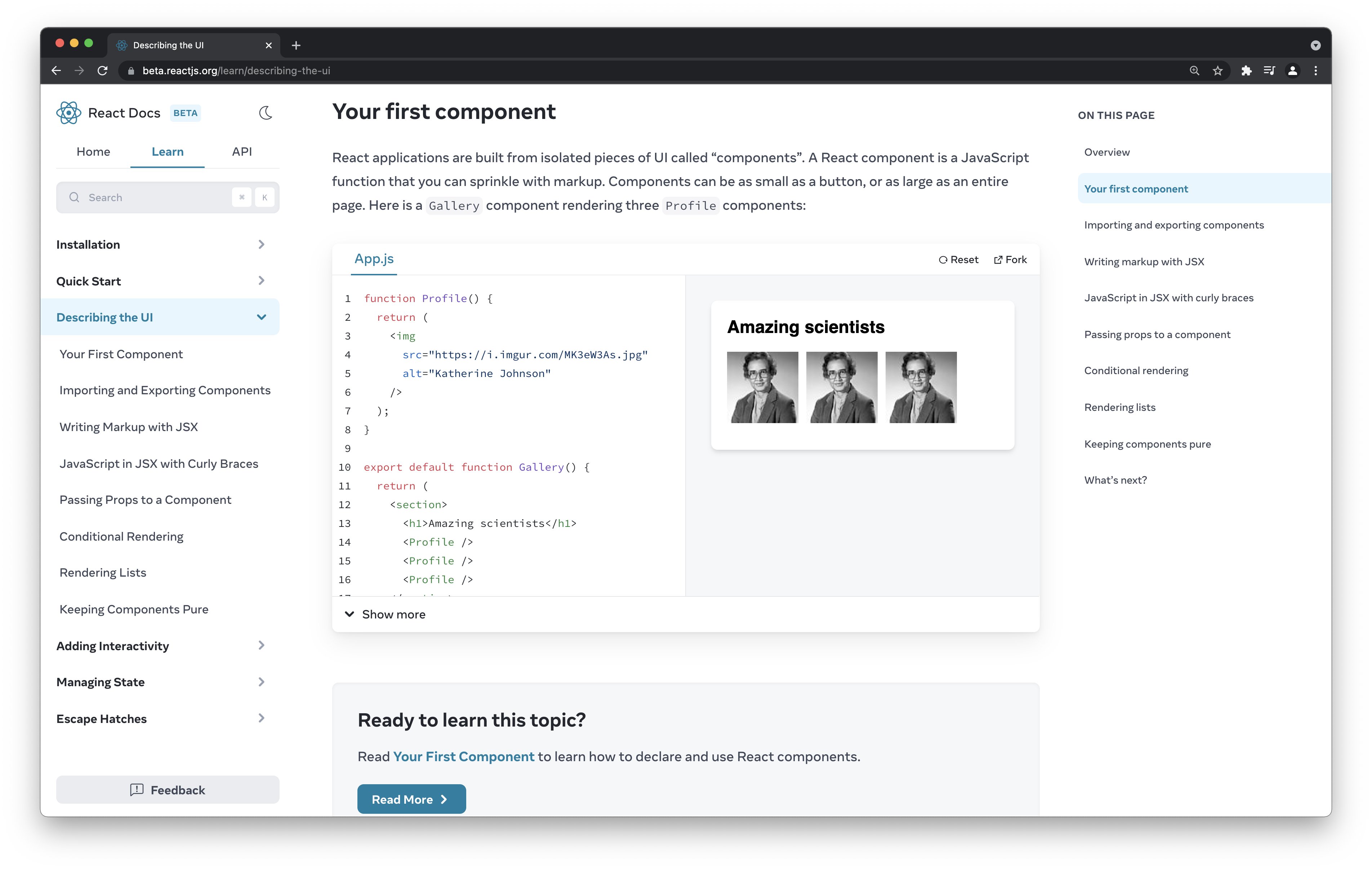 React on Twitter: "Two weeks ago, we published an early preview of the new React Docs Beta at ...