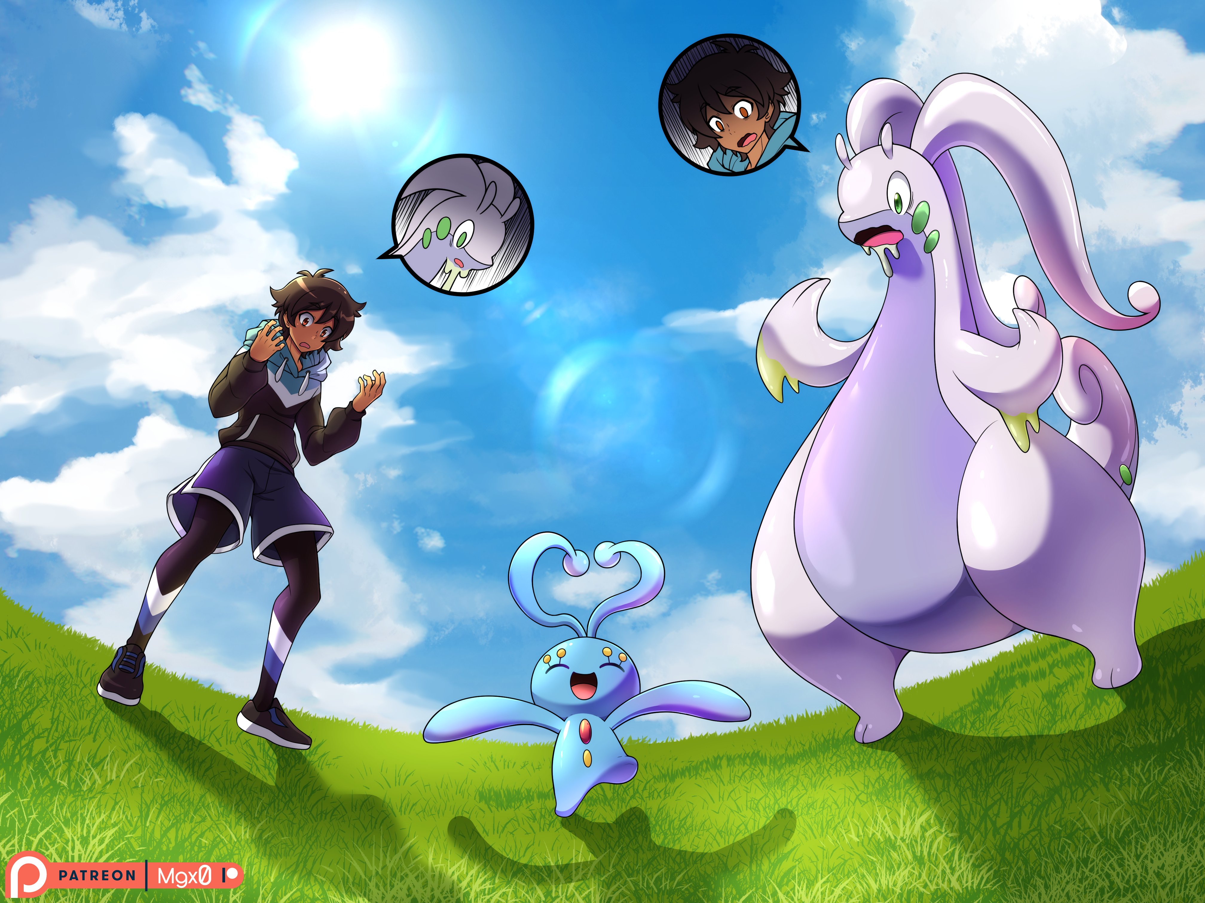 Goodra And Trainer