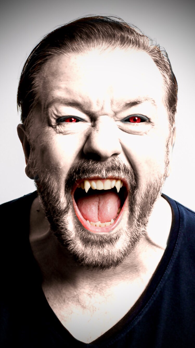 Ricky Gervais Vampire Teeth