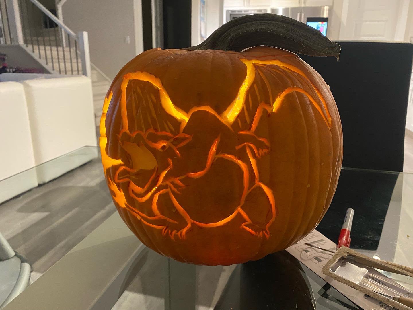 Charizard Pumpkin Stencil