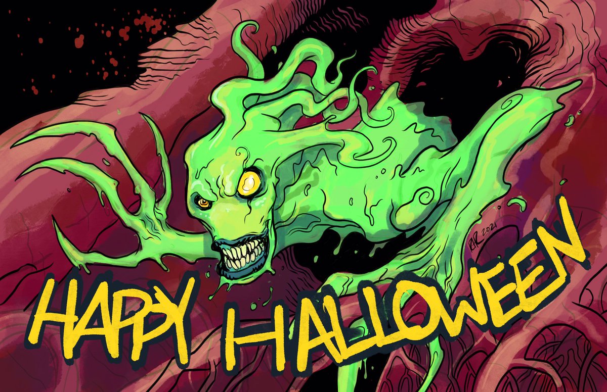 「Happy Halloween from the Mucus Man! 」|Ross Radkeのイラスト