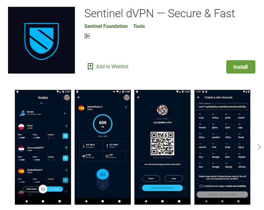 Sentinel dVPN ⚛️ on Twitter: "(1/4) The first-ever #Sentinel @cosmos based $DVPN #Android ...