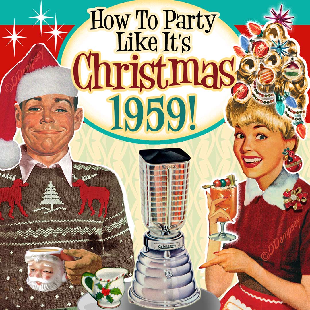 Retro Christmas Party Invitations