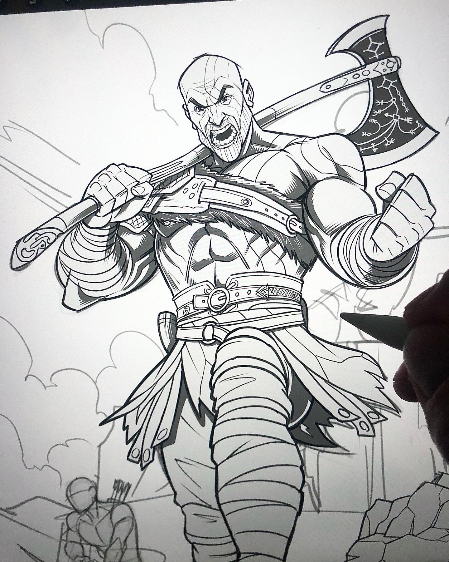 Kratos Drawing Kratos God Of War God Of War Posters And Art Prints