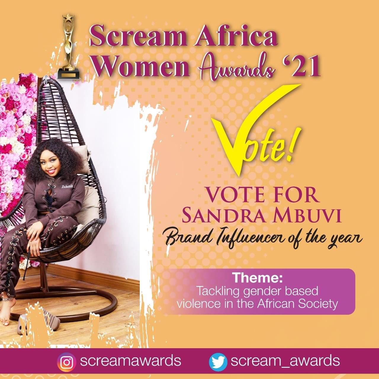 Primrose Mbuvi on Twitter: "My Babe has been nominated for Brand Ambassador of the year Scream ...