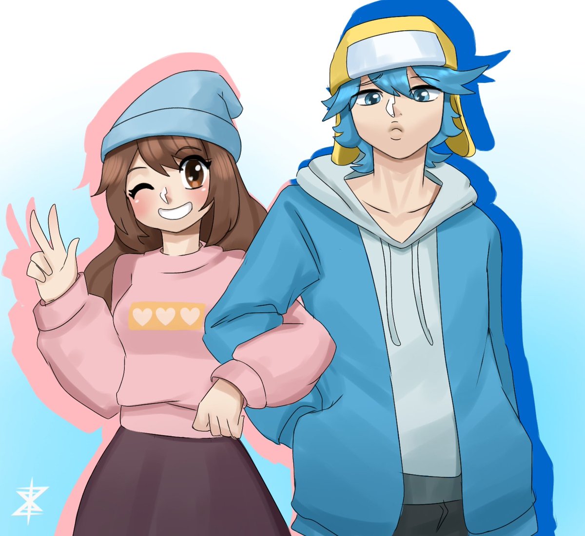 「Pink n blue an @EmirichuYT and @Daidus_O」|Dipzerangeのイラスト