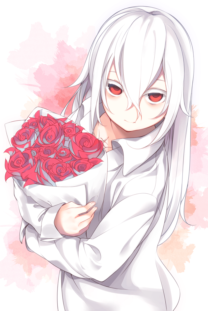 Anime Girl Holding A Rose