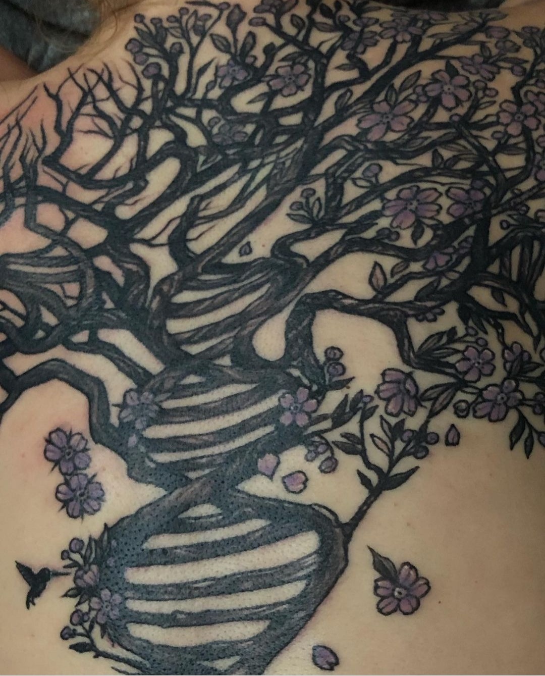 Half Dead Half Alive Tree Tattoo