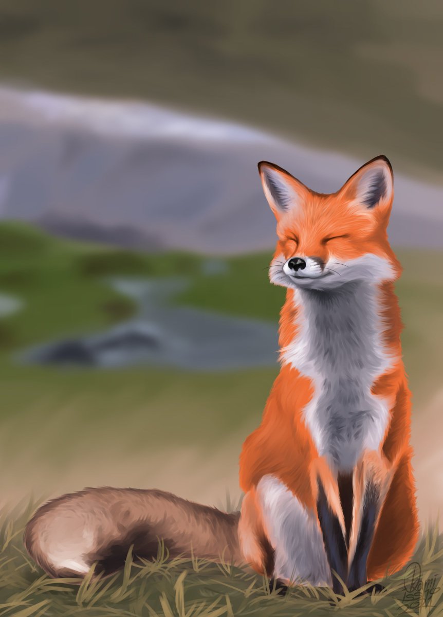 digital fox painting i did a week ago. : r/foxes