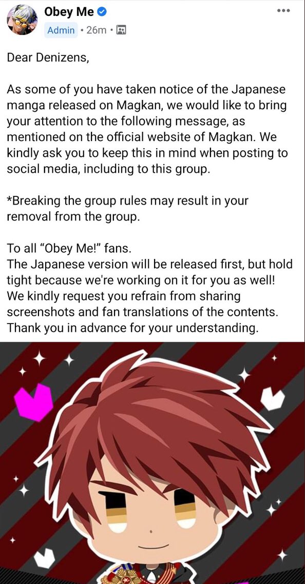 Karasu Bot on Twitter: "//A short interruption from normal posting to inform people that ObeyMe ...