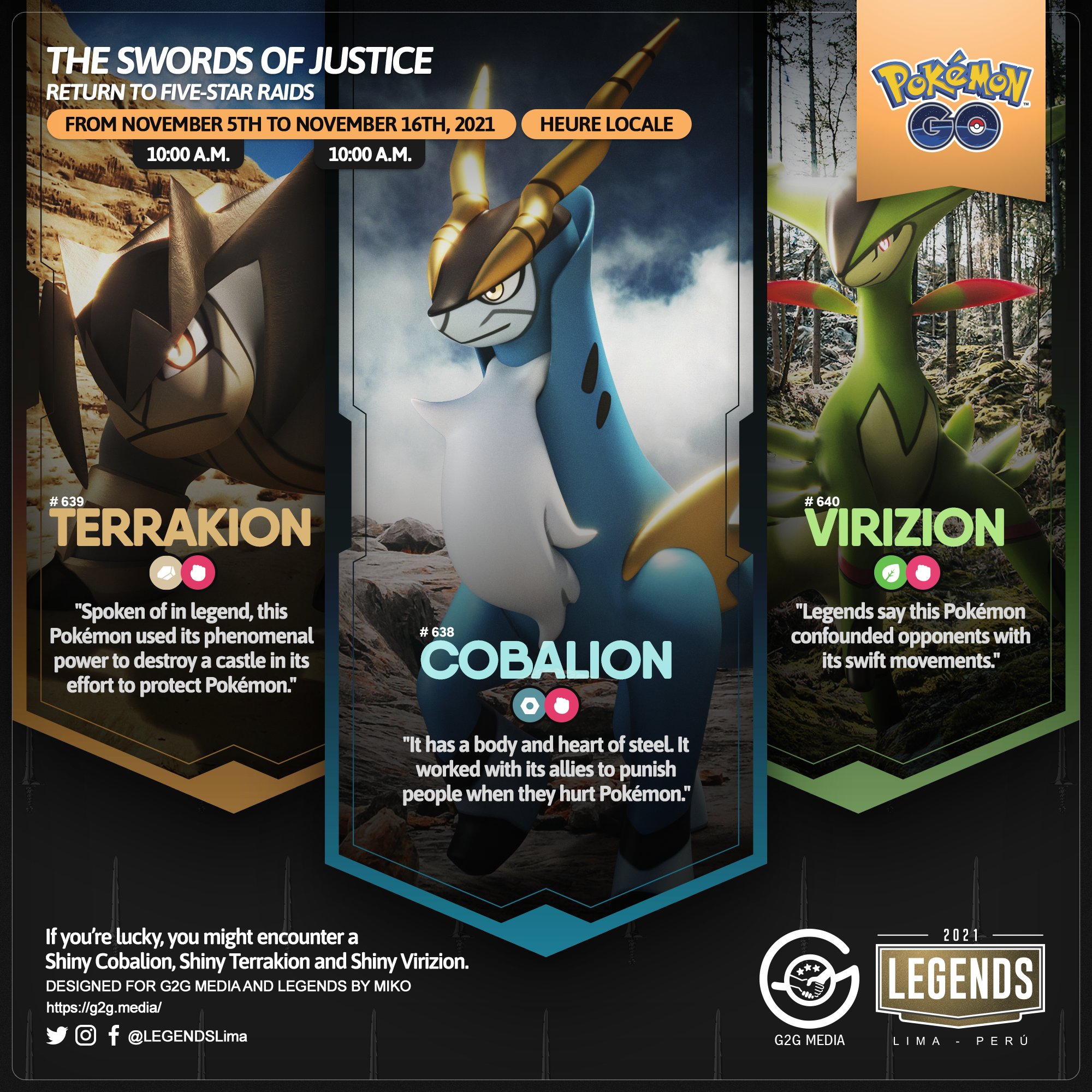 LEGENDS on Twitter: "🇺🇸⚔️ #Cobalion, #Terrakion and #Virizion, the Swords of Justice, return to ...