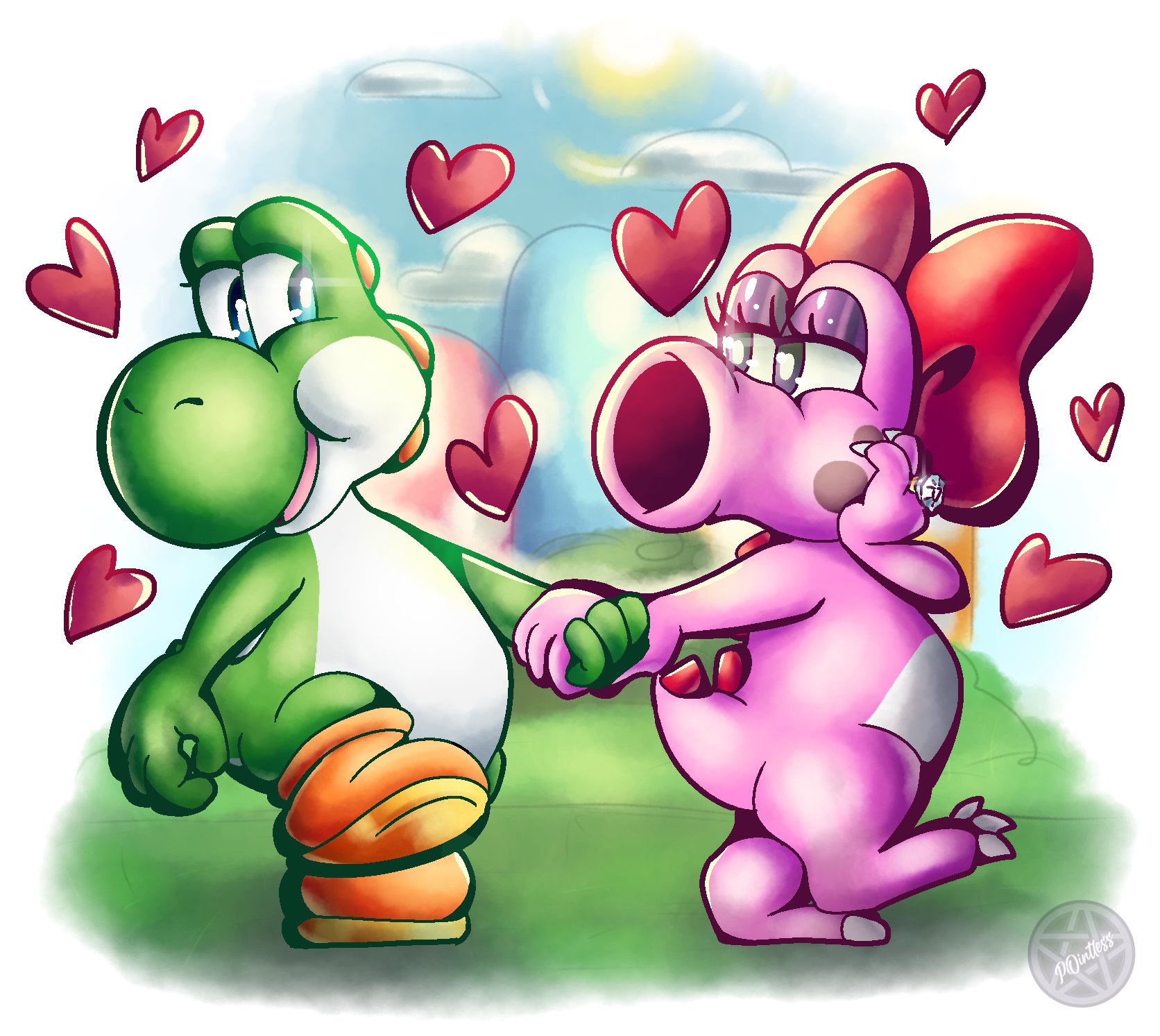 Yoshi And Birdo Kiss