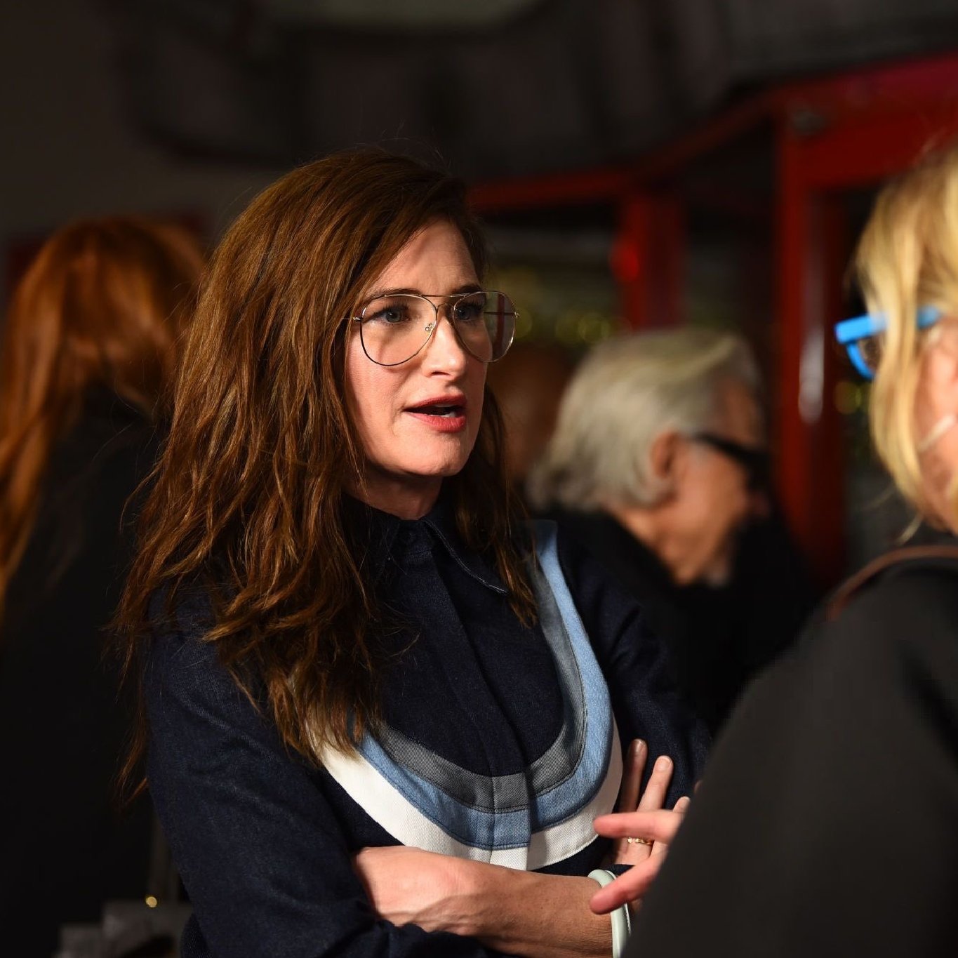 Kathryn Hahn Glasses Brown Square Frame Clear Lens Glasses Worn By Eve
