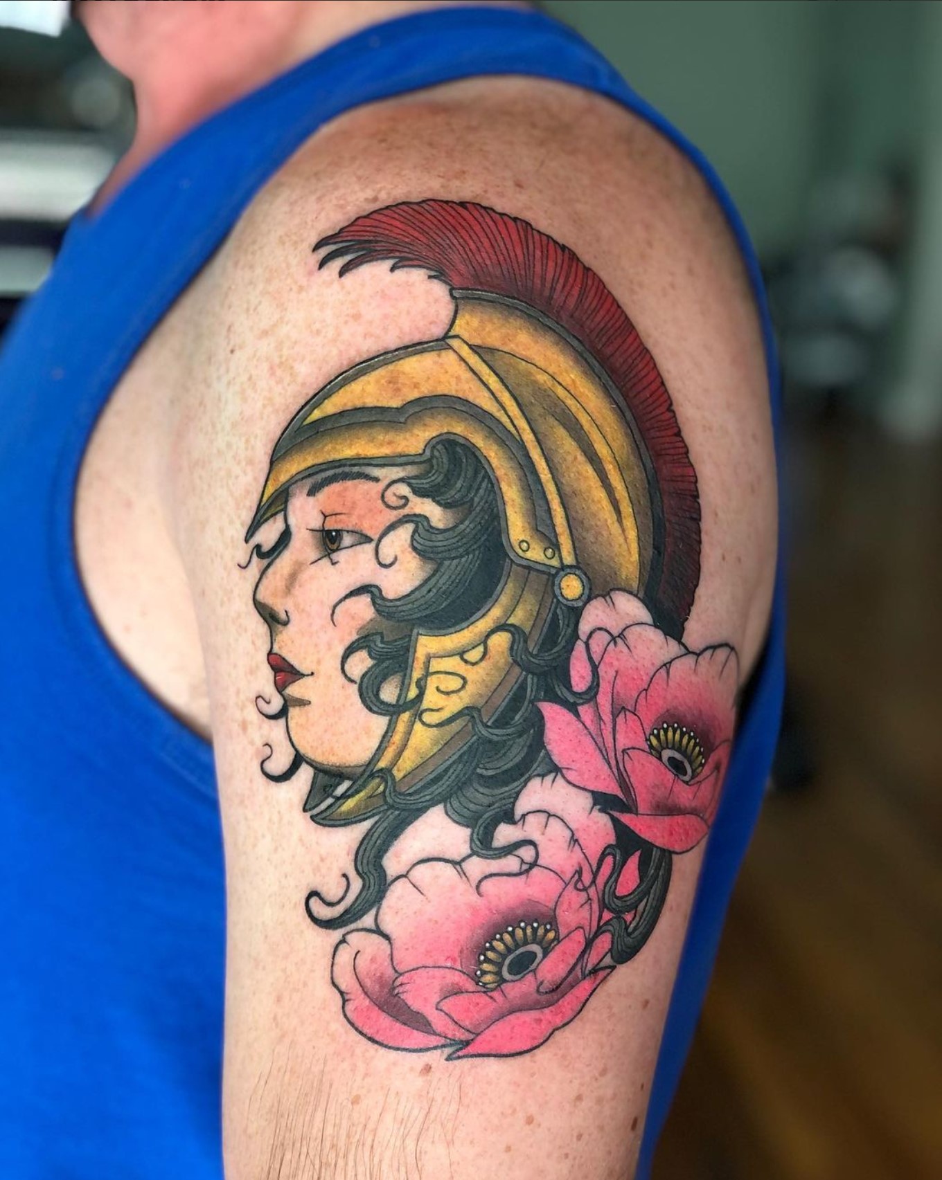 Athena Helmet Tattoo