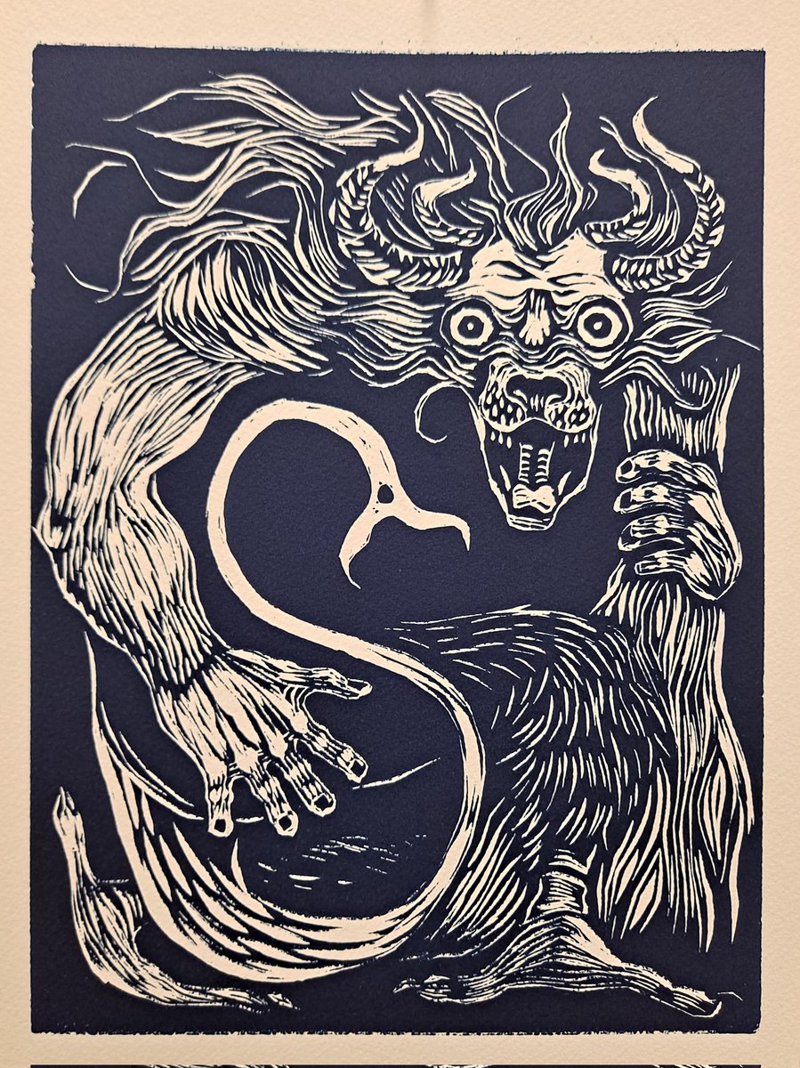 「GLORIOUS HUMBABA! 9x12 woodcut 」Apollo💖💀の漫画