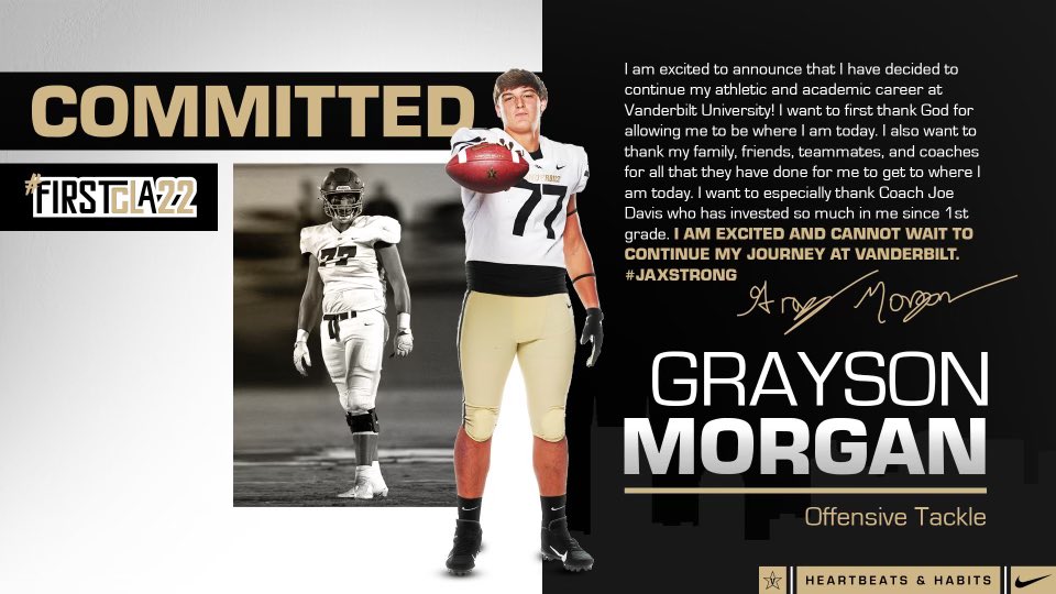 2022 3* OT Grayson Morgan commits to Vanderbilt : r/CFB