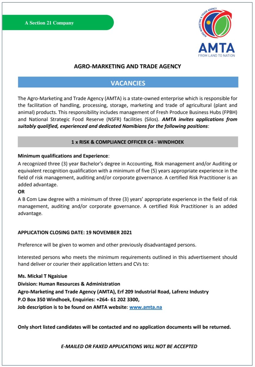 Amta Namibia Logo Agro Marketing And Trade Agency