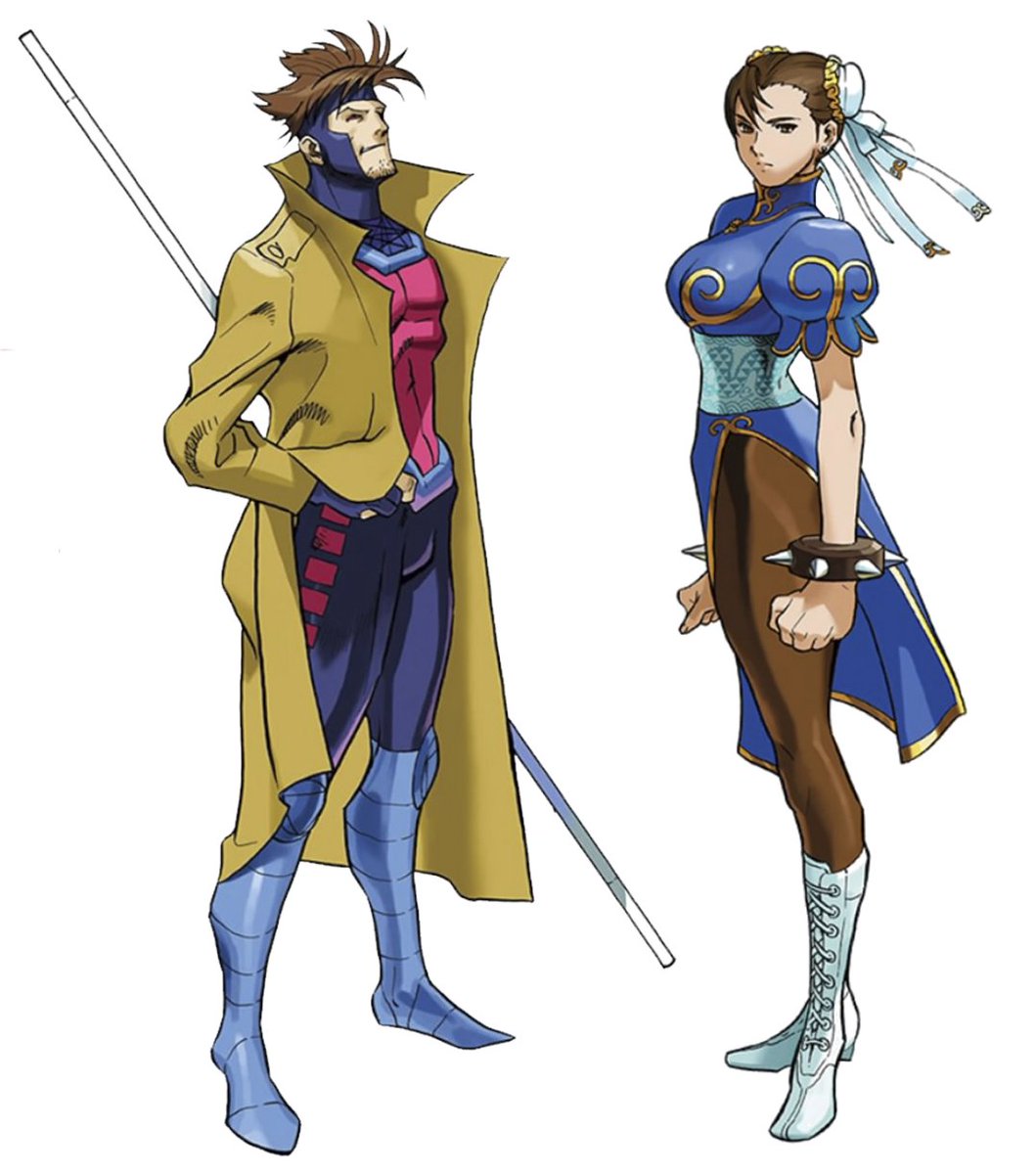 🃏 Gambit and Chun-Li official artwork from Marvel Vs. Capcom (1 ...
