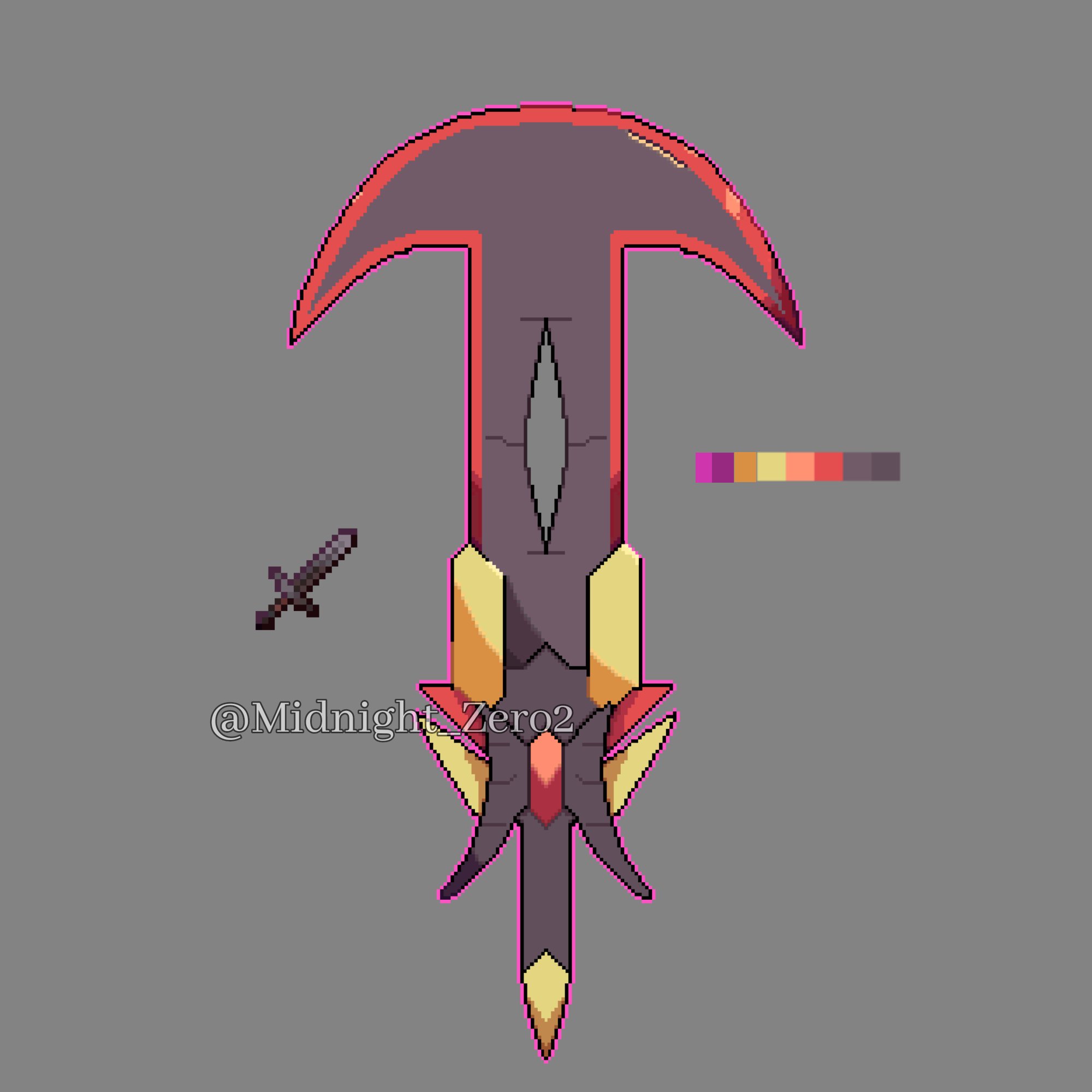 Minecraft Wooden Sword Pixel Art