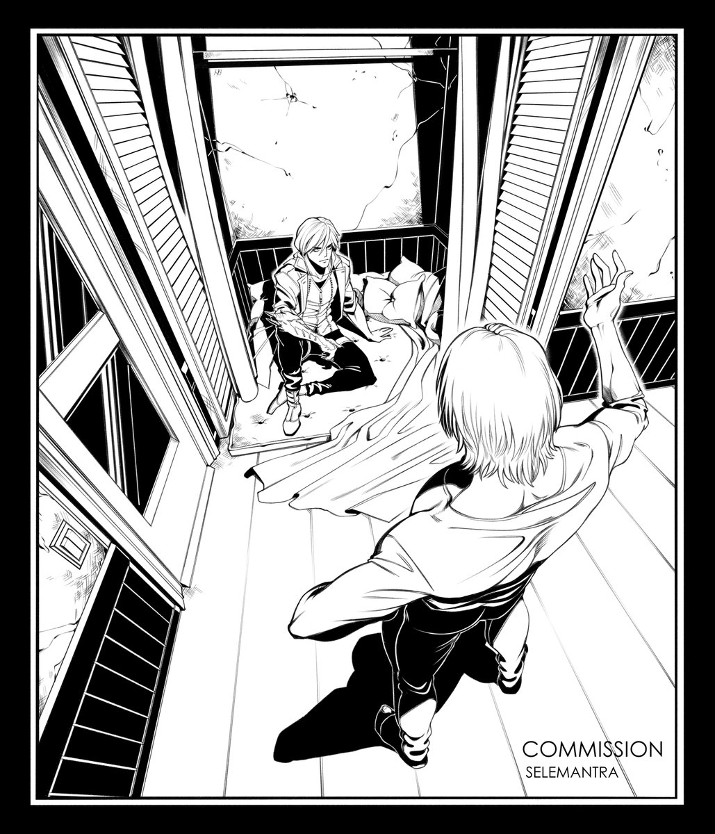 「Illustration (commission) for a fanfic. The link to the fic ...