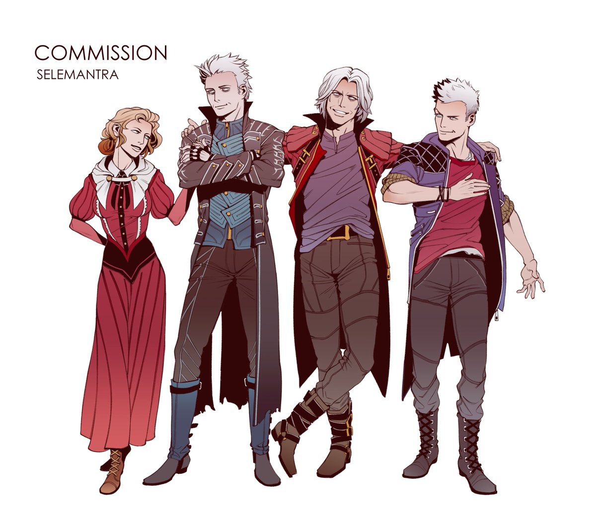 「Wholesome family 😭 Dante, Nero, Vergil 」|Selemantra's artのイラスト