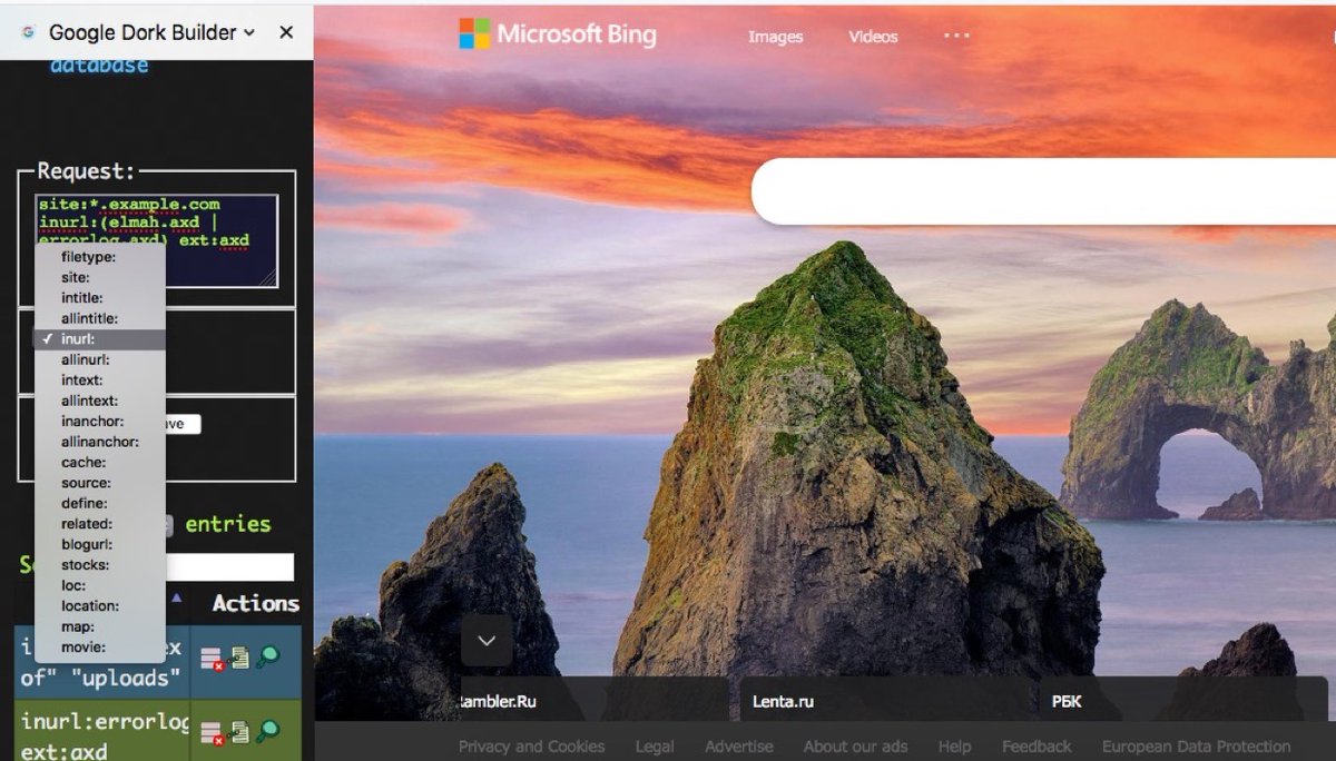 Google (universal) Dork Builder Quick create queries with advanced ...