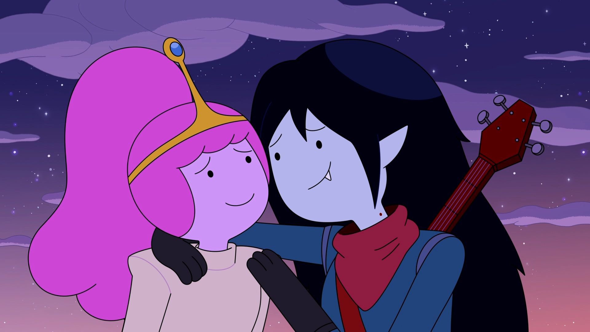Marceline The Vampire Queen And Princess Bubblegum Kissing