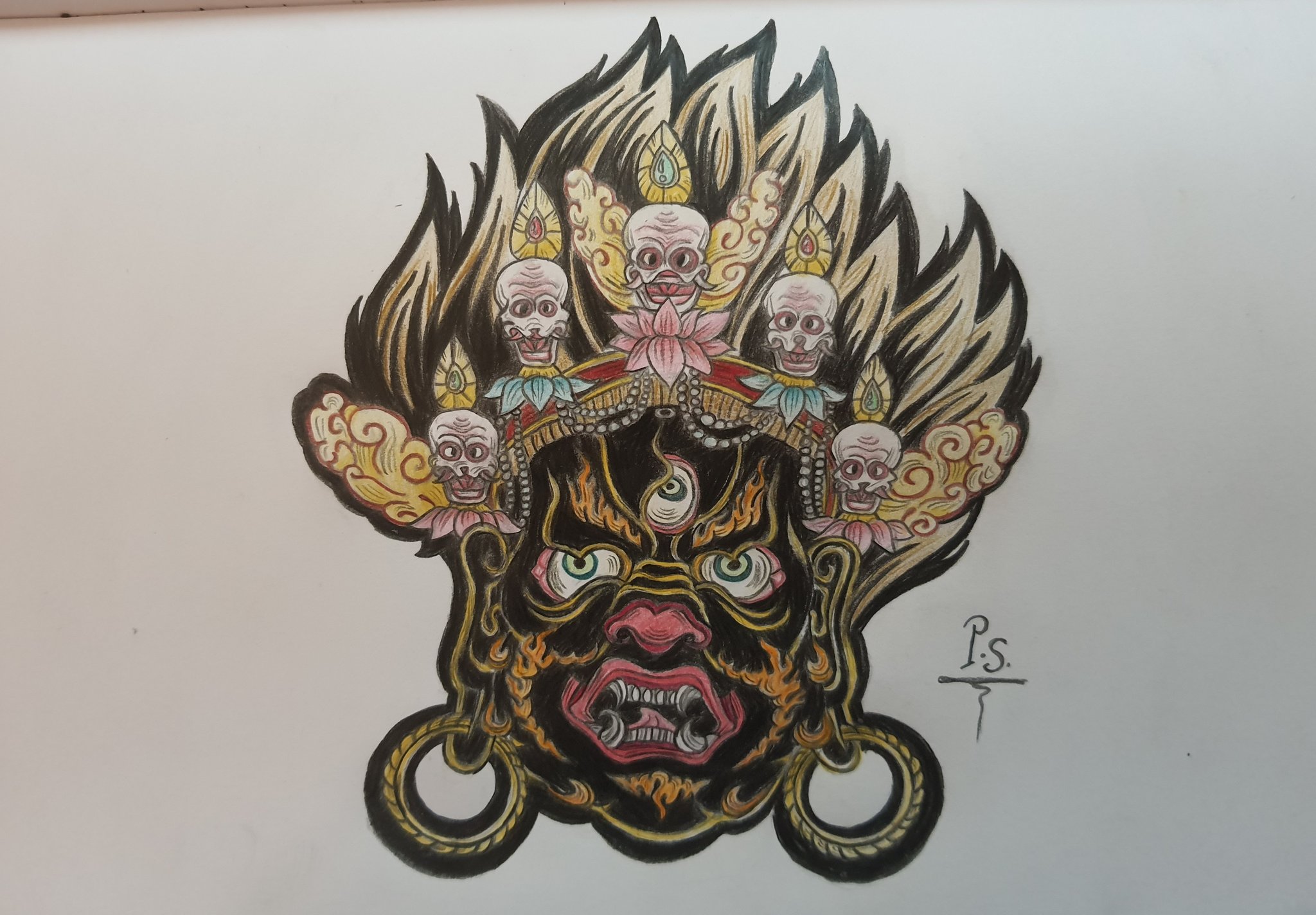 Tibetan Mask Tattoo