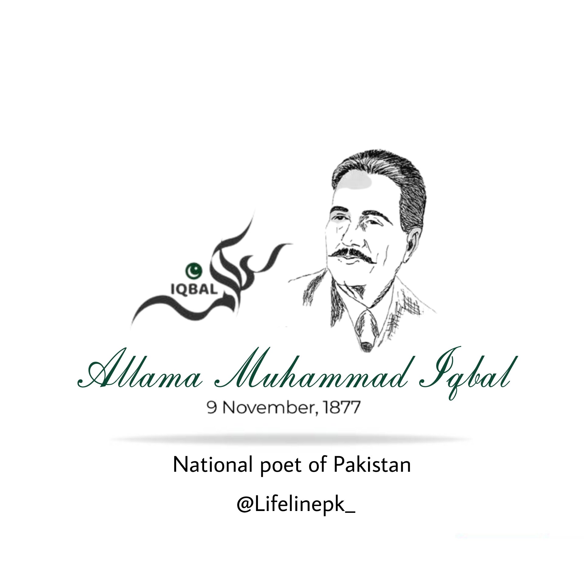 Allama Iqbal Black And White