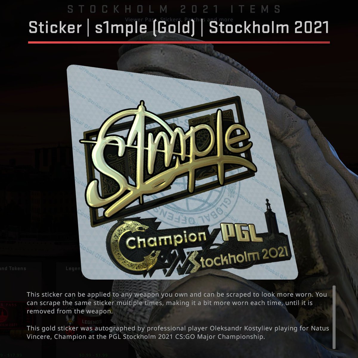 CS:GO show off s1mple's sticker for PGL Major on twitter : r ...
