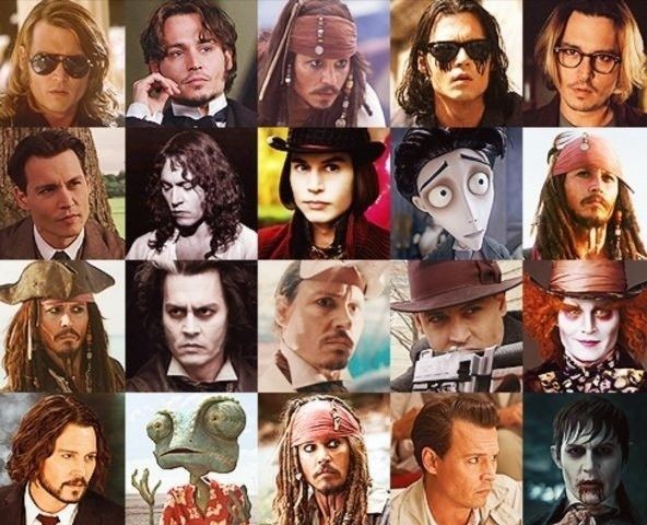 Johnny Depp Characters Collage