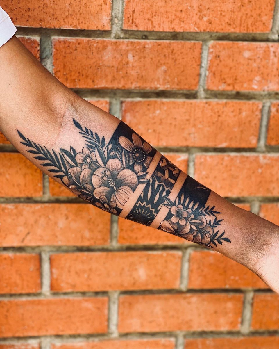 Forearm Tattoo With Bricks
