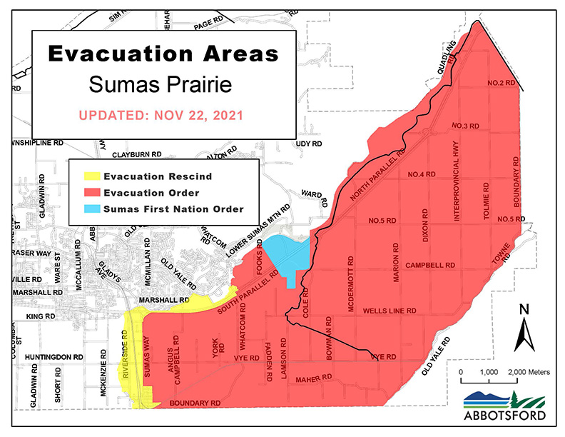 Evacuation Order has been downgraded to an Alert for Sumas Prairie ...