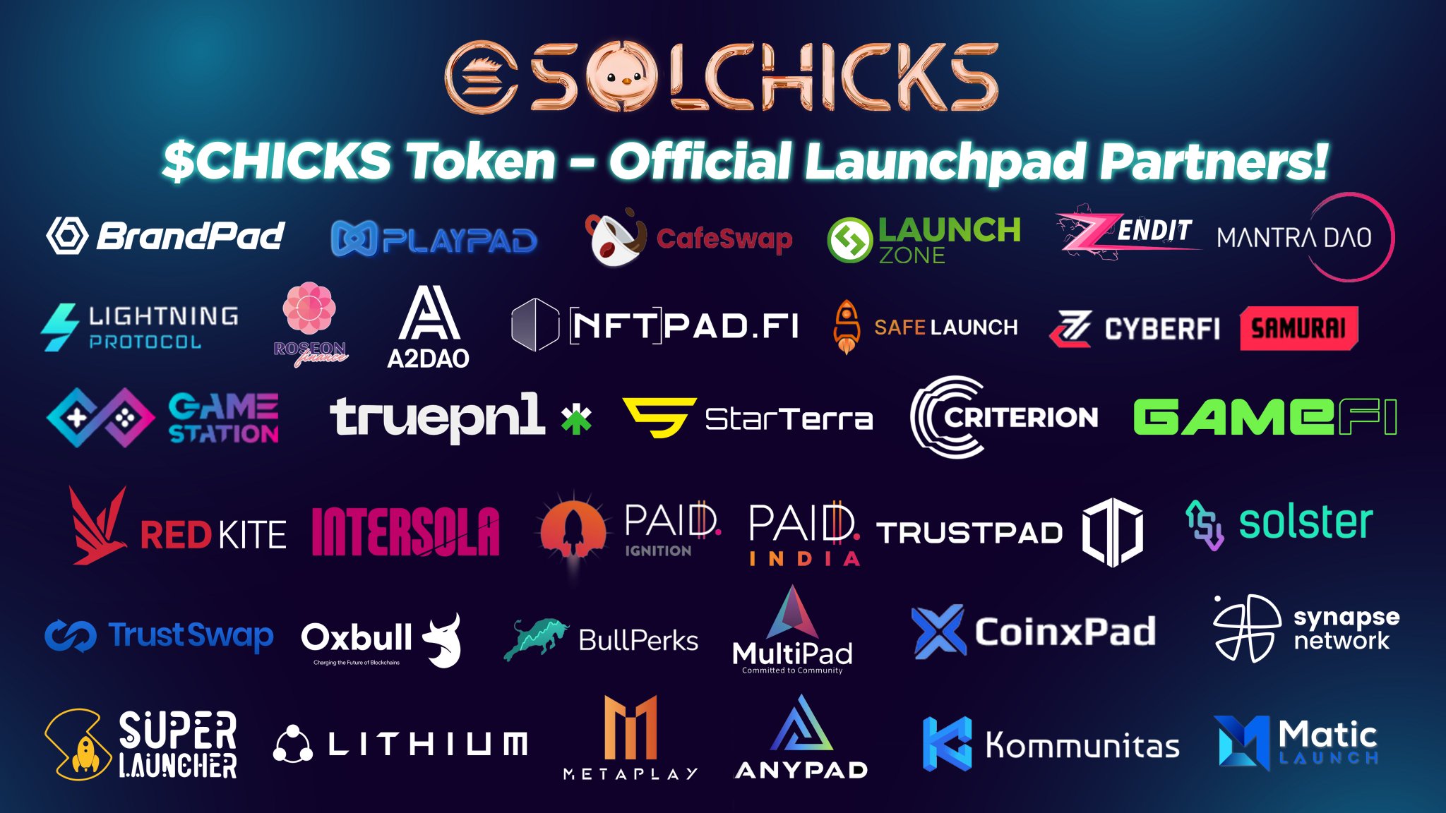 SolChicks on Twitter: "We're pleased to release the list of our official Launchpad partners for ...