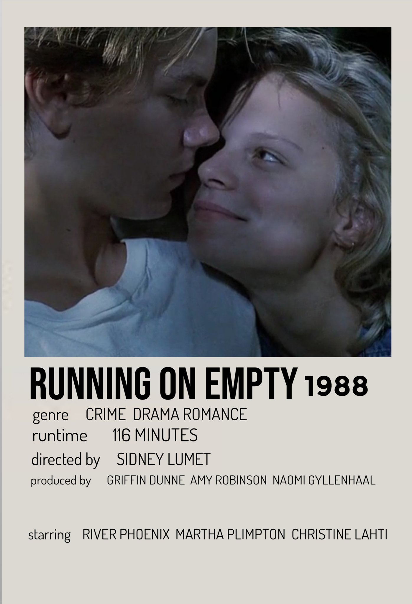Running On Empty Movie Poster