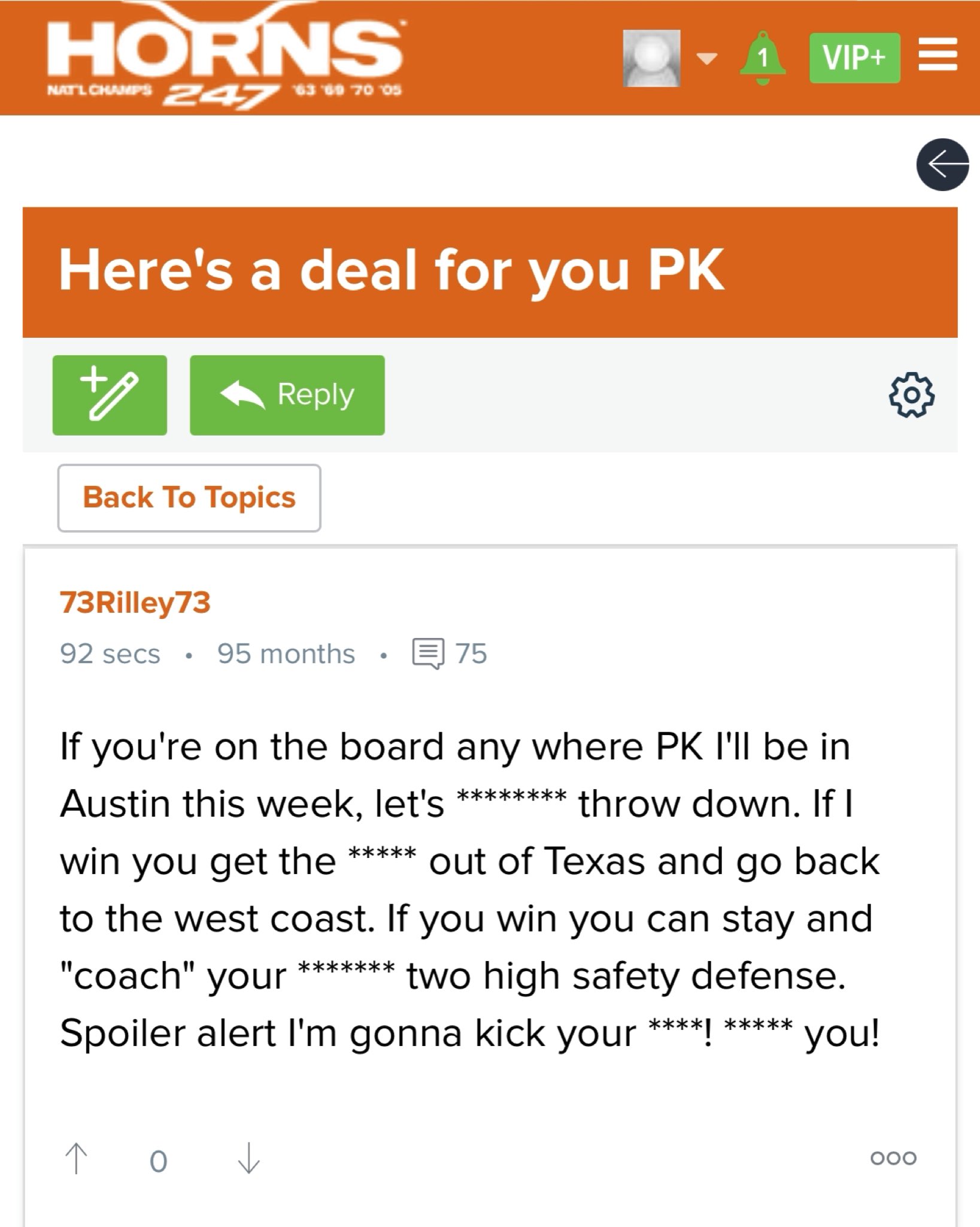 Message Board Geniuses on Twitter: "#Texas fan challenges their defensive coordinator Pete ...