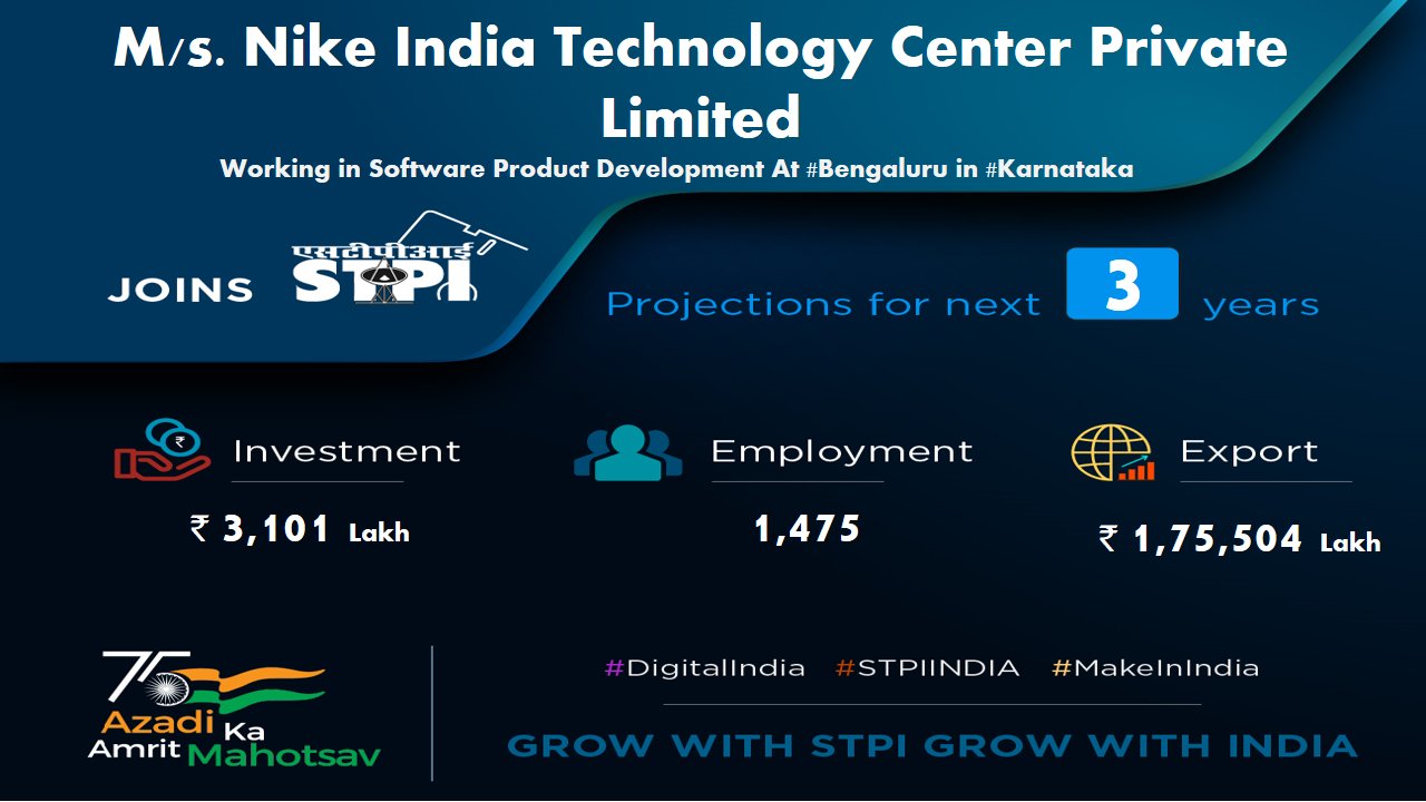 STPI Bengaluru on Twitter: "Welcome, M/s. Nike India Technology Center Private Limited! Looking ...