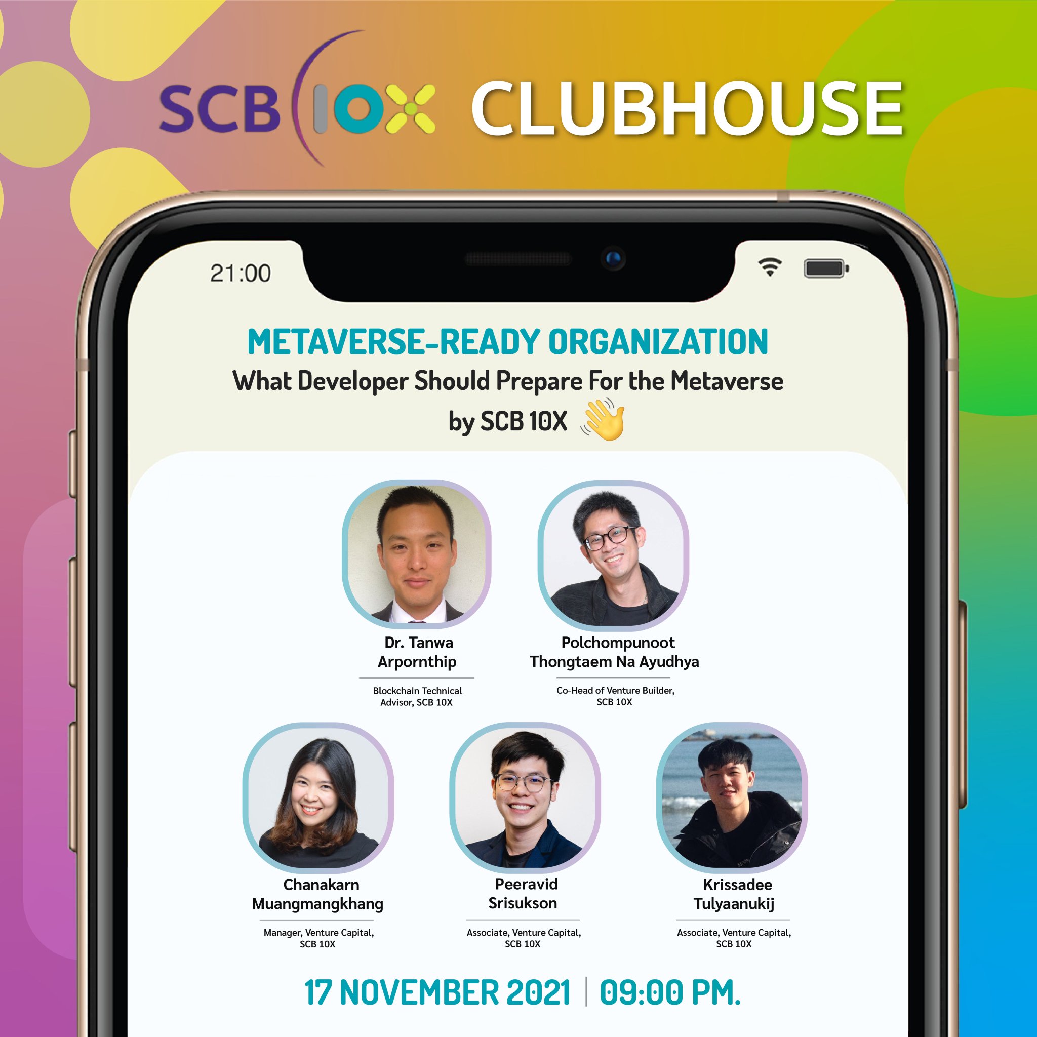 SCB 10X on Twitter: "SCB 10X Clubhouse is back again this Wednesday night, 9 PM, where we will ...