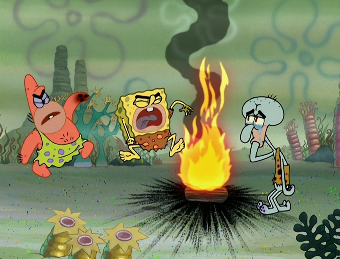 Spongebob Caveman Fire