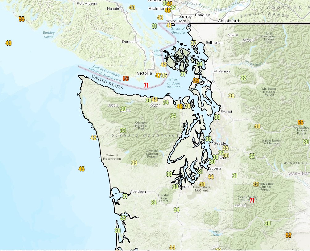 Juan De Fuca Strait Map