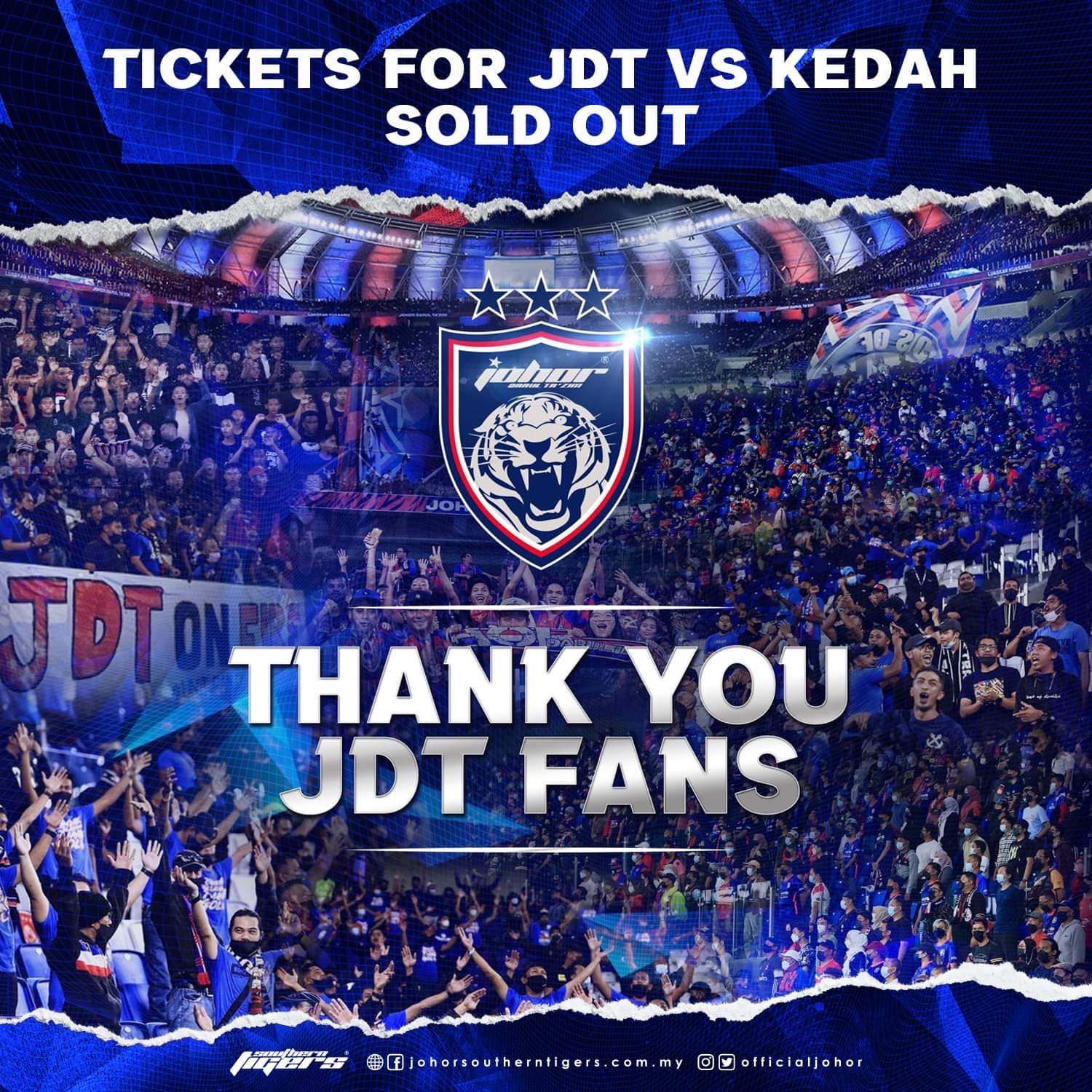 JOHORSouthernTigers on Twitter: "Tickets for the second leg quarter final TM Piala Malaysia ...